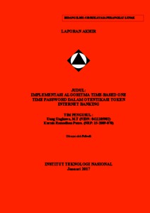 IMPLEMENTASI ALGORITMA TIME-BASED ONE TIME PASSWORD DALAM OTENTIKASI TOKEN INTERNET BANKING ...